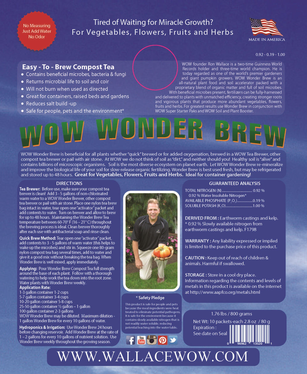 Compost Tea Wonder Brew Organic Fertilizer Wallace Organic Wonder